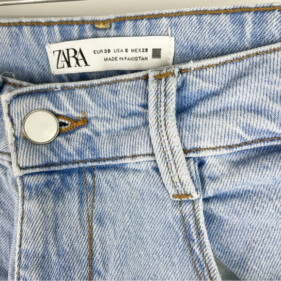 Zara | Jeans | Zara High Waist High Rise Rigid Denim Jeans Faded Blue ...